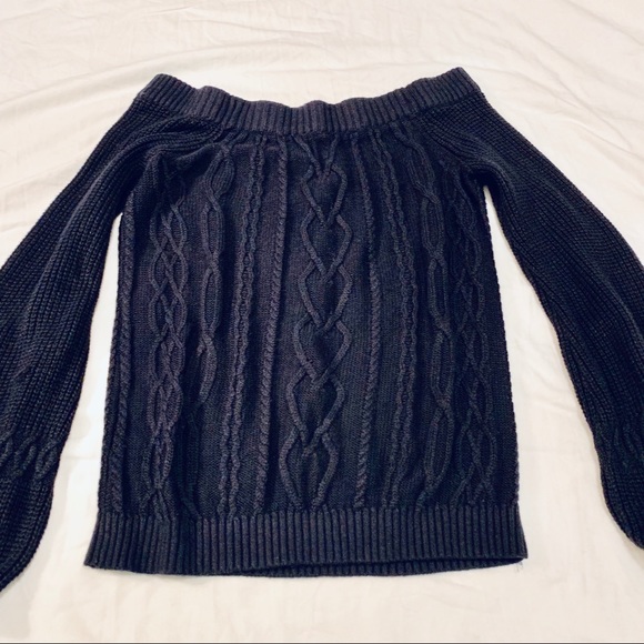 Soho | Sweaters | Soho Navy Cable Knit Off Shoulder Sweater Small ...